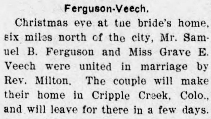 Where in Colorado did Tom and Lola Ferguson go after Their Marriage ...